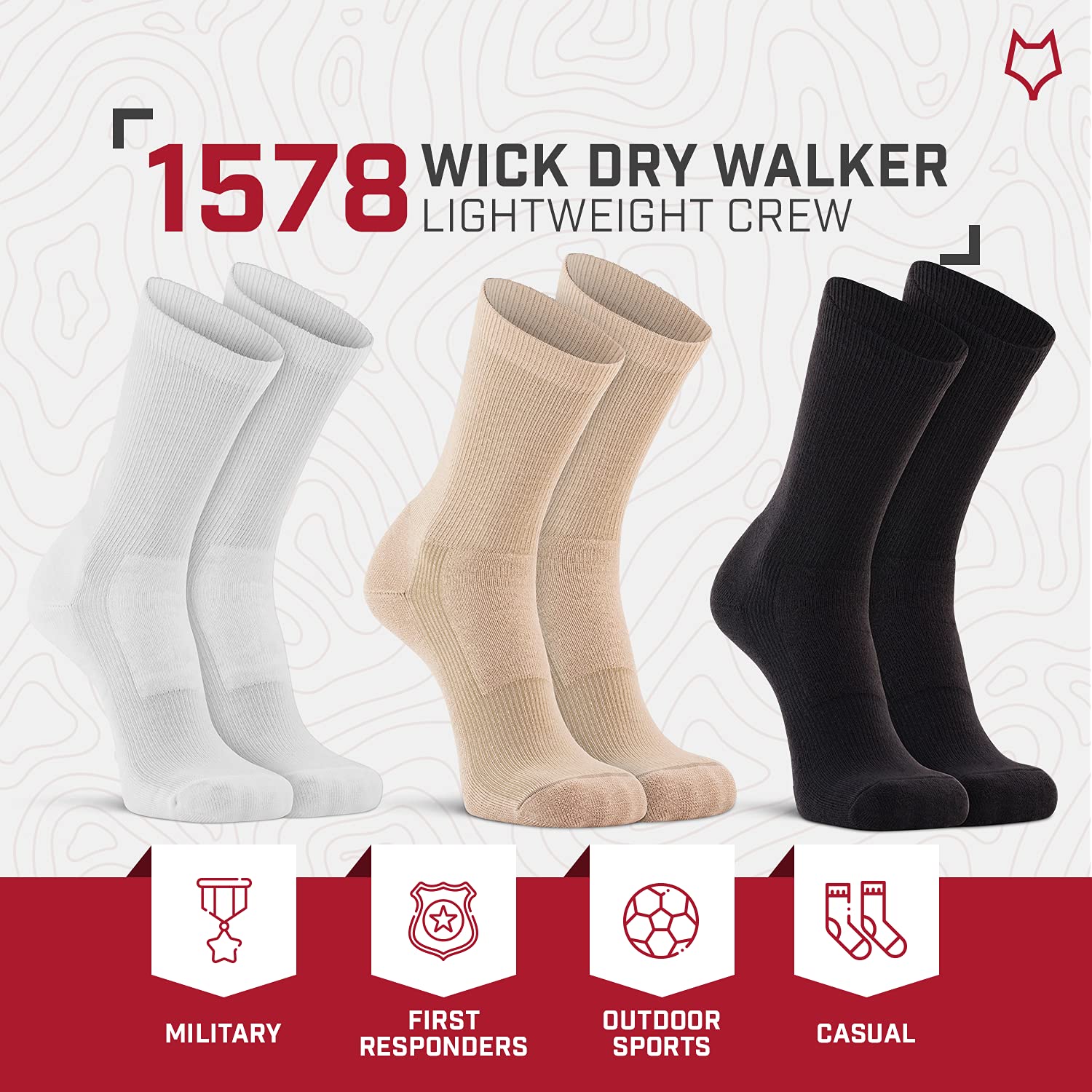 Fox River Wick Dry Walker Women’s Athletic Crew Socks, Khaki, Medium,1578
