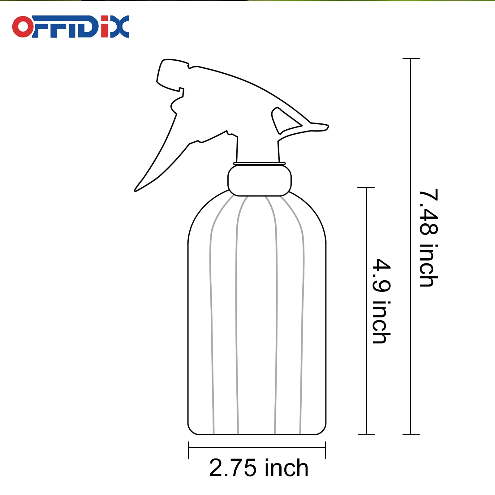 OFFIDIX Glass Spray Bottle, Plant Mister with Adjustable Nozzle 0.4L/13.5oz Pressure Watering Can Handheld Spray Bottle for Outdoor Indoor Plants and Cleaning Work (Blue)