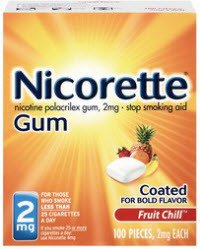 GSK Consumer Healthcare 785750 Nicorette Gum Fruit Chill 2mg 100/Bx