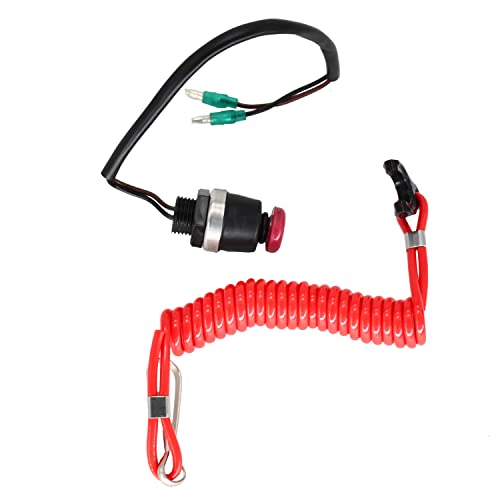 Hachiparts Boat Lanyard Kill Urgent Stop Switch Safety Lanyard Kit Compatible with Mercruiser Marine Compatible with Tohatsu Outboard Engine Motor