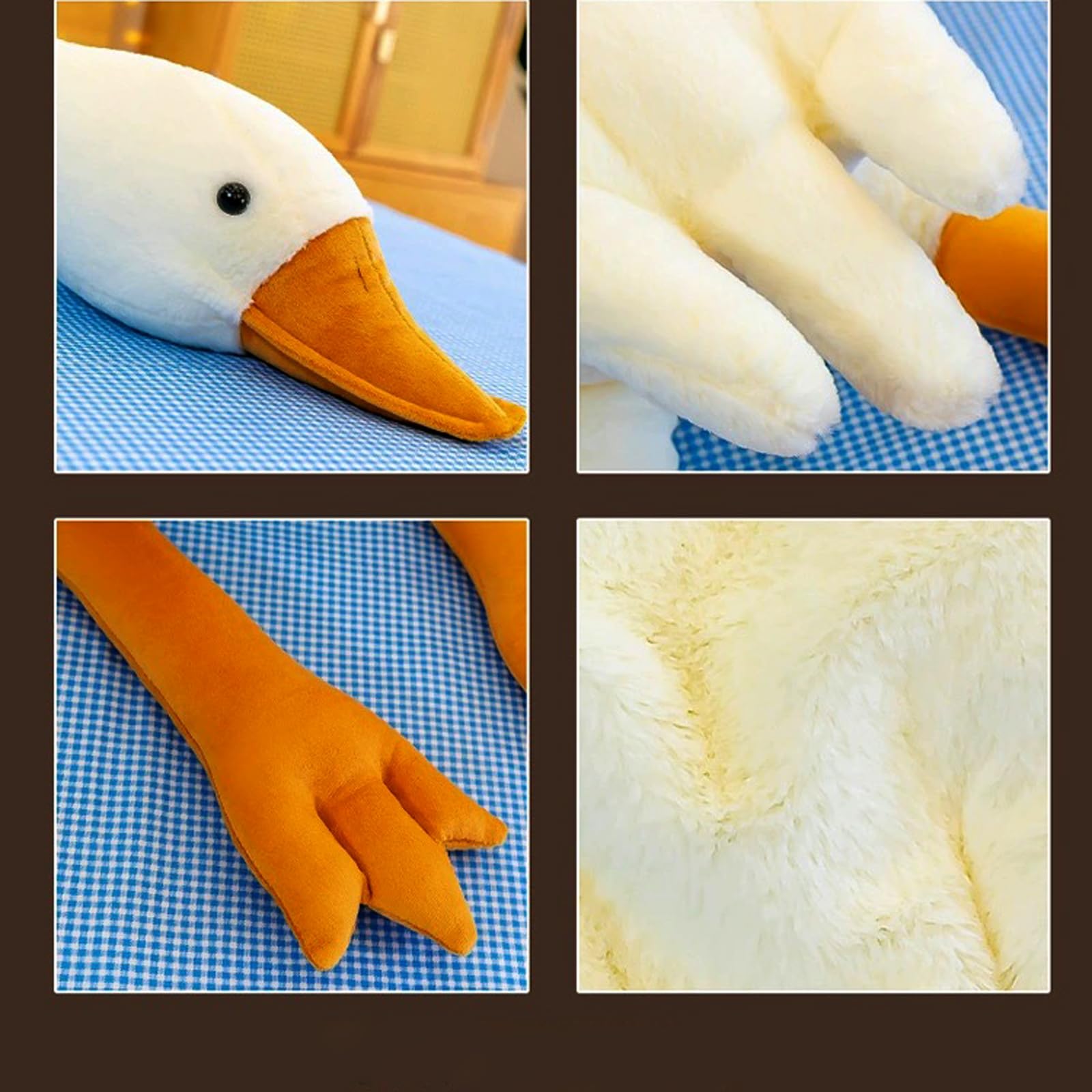 YUCHNG Large Goose Plush Toy White Goose Stuffed Animal 19.5 Inch Cute Goose Plush Soft Swan Throw Pillow Plush Pillow, Gift for Kids or Friends