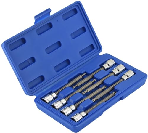 NEIKO 10080A 3/8β Drive Extra Long Torx Star Bit Socket Set | 7 Piece | T10 to T40 | 4-3/8β Length