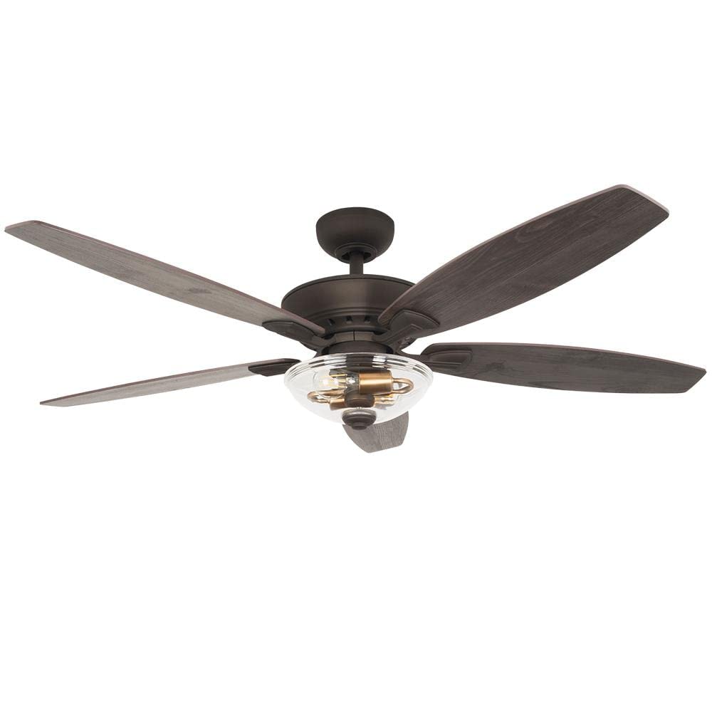Home Decorators Collection Connor 54 in. LED Seville Bronze Dual-Mount Ceiling Fan with Light Kit and Remote Control