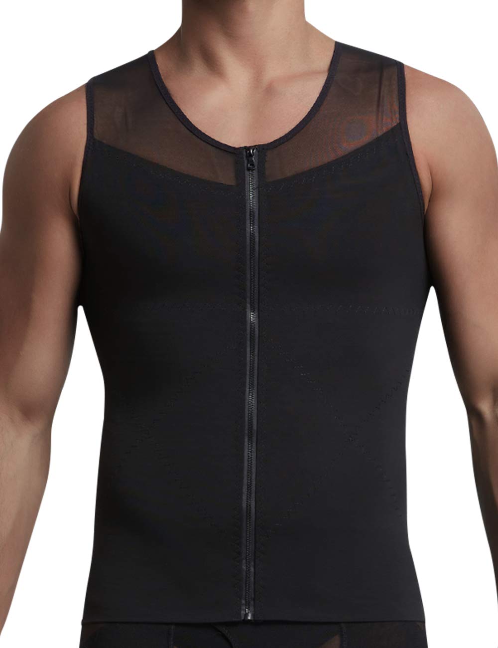GSKS Compression Shirts for Men Body Shaper Slimming Shirts Shapewear with Zipper
