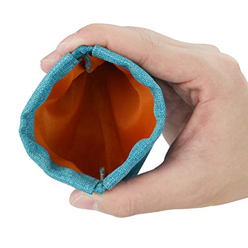 Geekria Pouch for Earbuds/Headphone Organizer Bag/Universal Headphone Protective Pouch/Pocket Earphone Case/Coin Purse Change Holder/Portable Travel Bag (Blue)