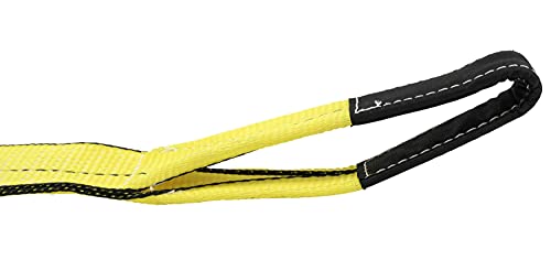 Mytee Products (1 Pack) 4" x 20' Recovery Tow Strap Heavy Duty 32,000 lbs Break Strength - Use for Emergency Towing Rope, Tree Saver, Winch Extension, Triple Reinforced Loops, Protective Sleeves