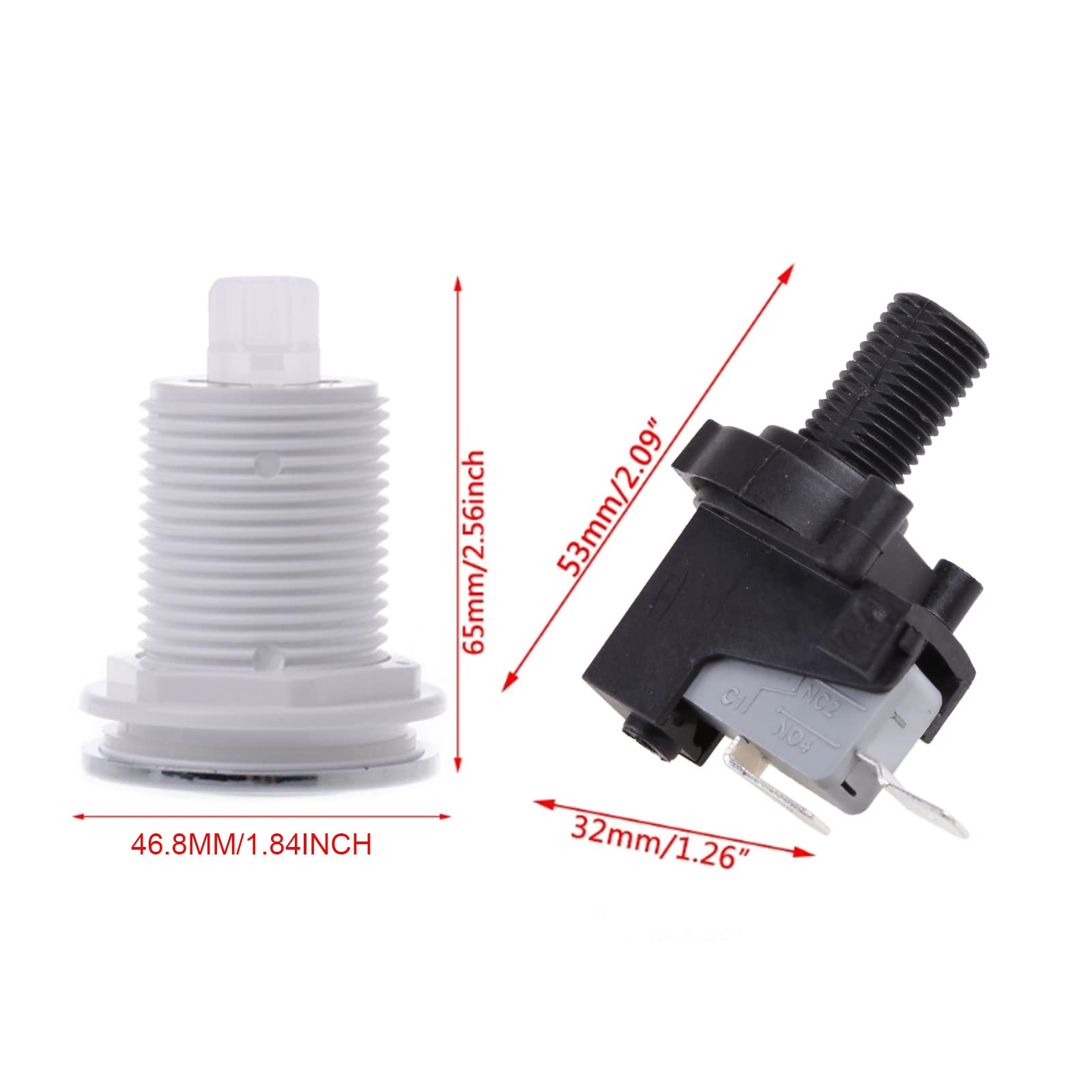 Yuly Professional Garbage Disposal Turn On/Off Sink Top Air Switch Kit with Hose for Any Garbage Disposal Unit and Bathtub Push Button Switch On Off Waterproof Momentary Led Control Lever Handle