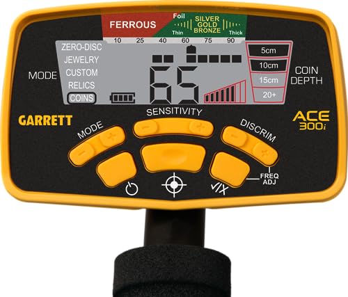 Garrett Ace 300i Metal Detector for Adults and Kids, Made in USA, Waterproof Search Coil