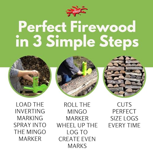 Mingo Marker Firewood Bundle - Chainsaw accessories - Firewood Measuring Tool - Log Holder for Cutting Firewood - Logging Tools and Equipment - Includes 14" 16" and 18" Wheel Marker and Extra Trigger