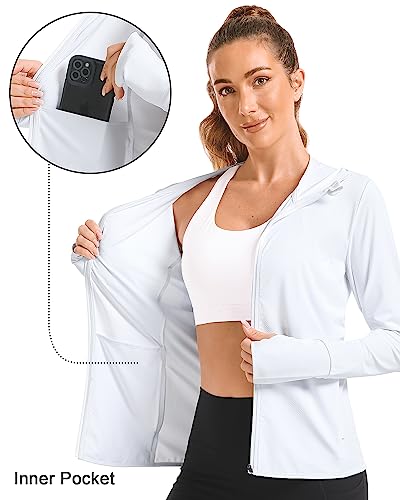 Stelle Women's UPF 50+ Sun Protection Hoodie Jacket Full Zip Long Sleeve with Pockets SPF Hiking Shirt Outdoor