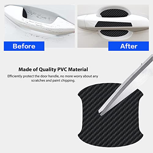 Reswish 16 Pieces Car Door Handle Scratch Protector,arbon Fiber Car Door Handle Paint Scratch Protector Sticker,Scratches Protective Films Side Sticker Scratches Car Door Protector (Carbon Fiber)