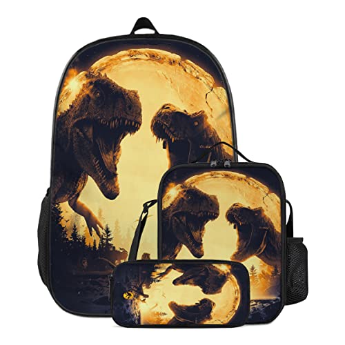 Royal Kylin 3-Piece Set Classic Backpack Insulation Lunch Bag Pencil Bag Backpack (yellow, One Size)