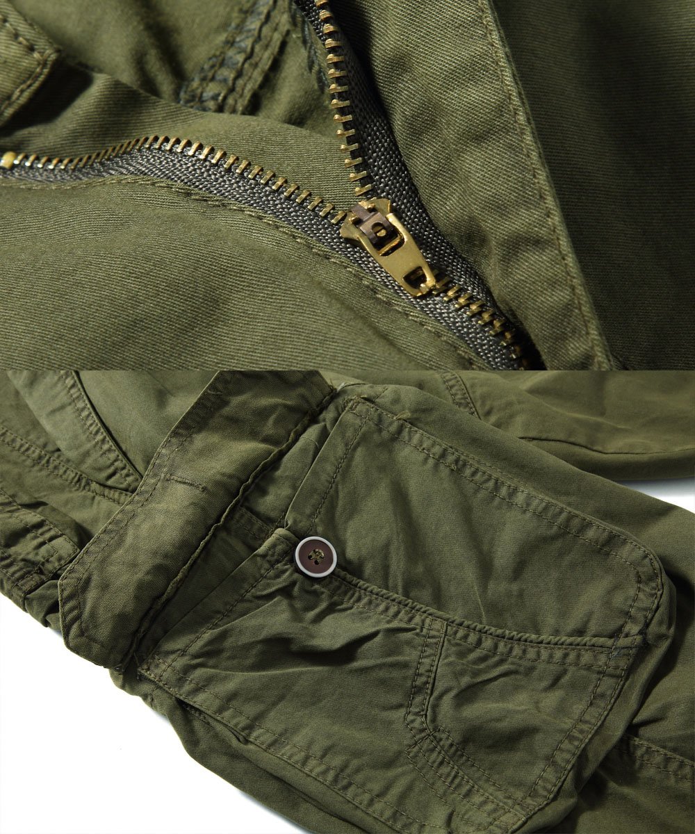 FOURSTEEDS Women's Casual Fitted Multi-Pockets Camouflage Twill Bermuda Cargo Shorts Army Green US 16