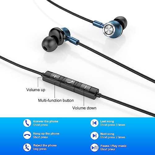 USB C Wired Earphones, HiFi Stereo Magnetic USB Type C Headphones for Laptop with Microphone, Noise Isolation Headset Compatible for iPhone 15 Pro Samsung Galaxy S23+ S22 Ultra Pixel 7 6a OnePlus