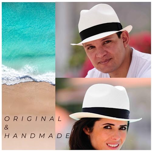 Gamboa Panama Hat Men Borsalino Hat Panama Straw Hat Summer Hat Panama Hats for Women Straw Beach Hat Short Brim Hat White