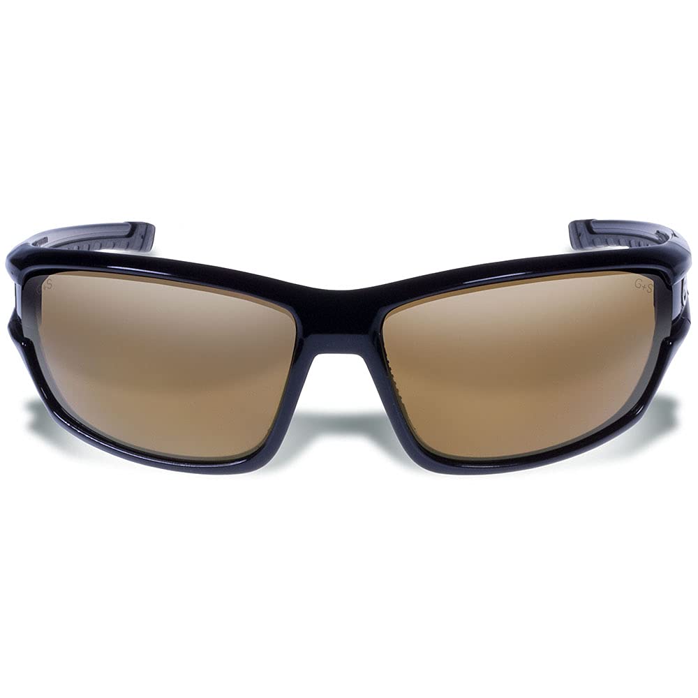 Gargoyles Men's Havoc Wrap Sunglasses, Black/Brown Polarized, 68mm