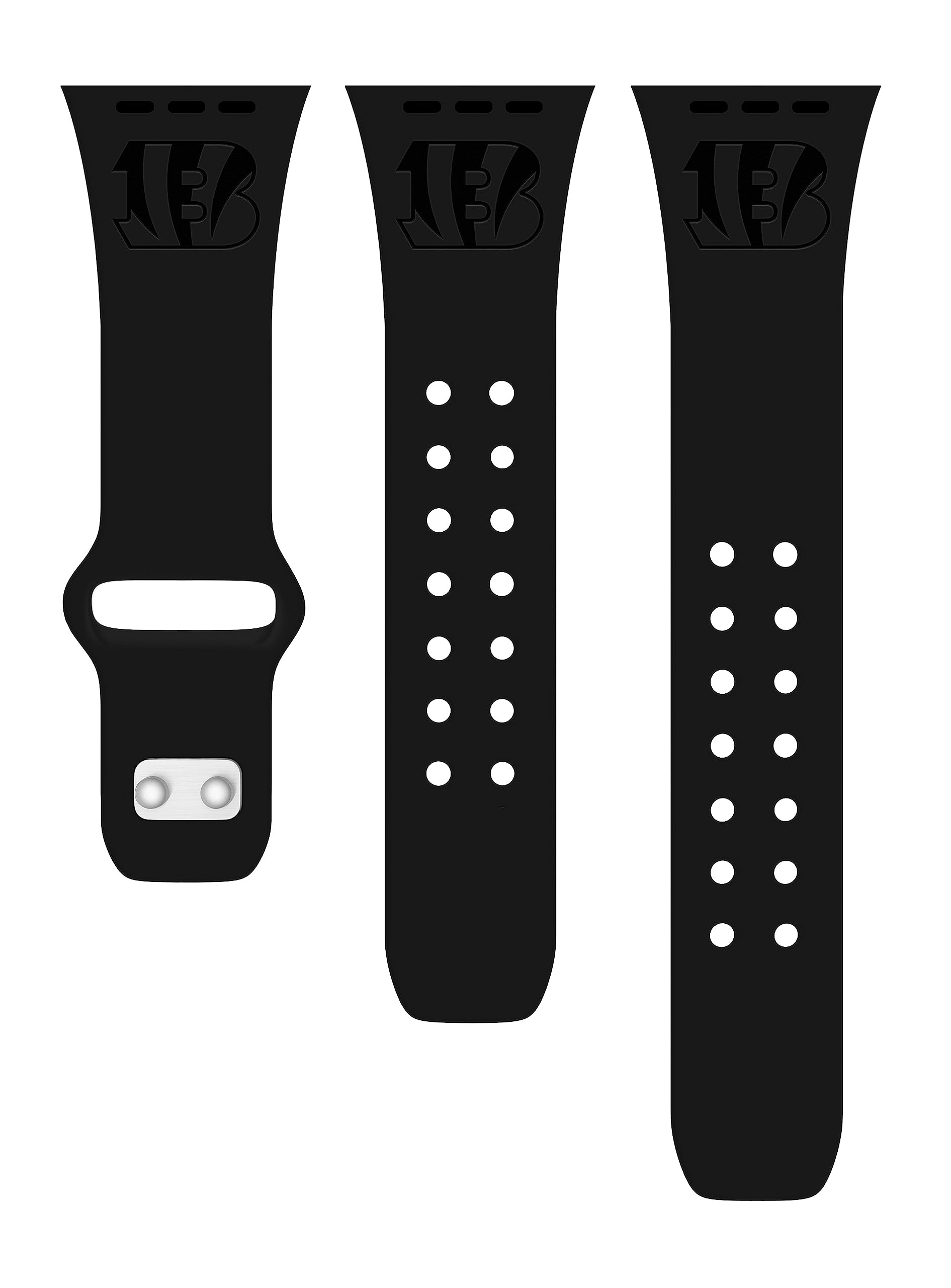 Game Time Cincinnati Bengals Engraved Silicone Combo Package Compatible with Apple Watch and Airpods Pro Battery Case (42/44mm Black/Black)