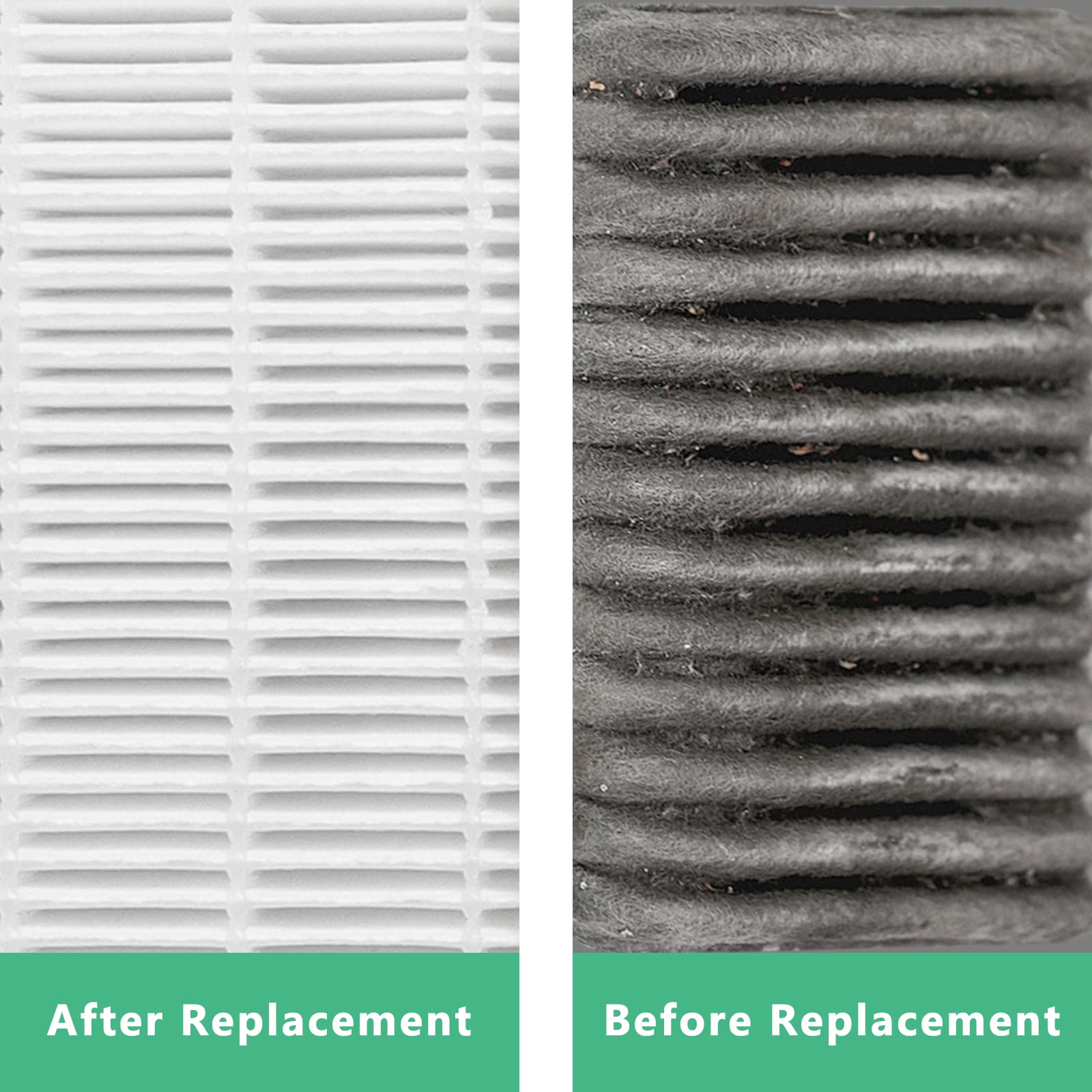 Gekufa Replacement Filter C Compatible with Idylis IAF-H-100C, IAP-10-200, IAP-10-280 for Idylis Air Purifiers Include 2 HEPA Filters & 2 Carbon Filters + 1 Brush