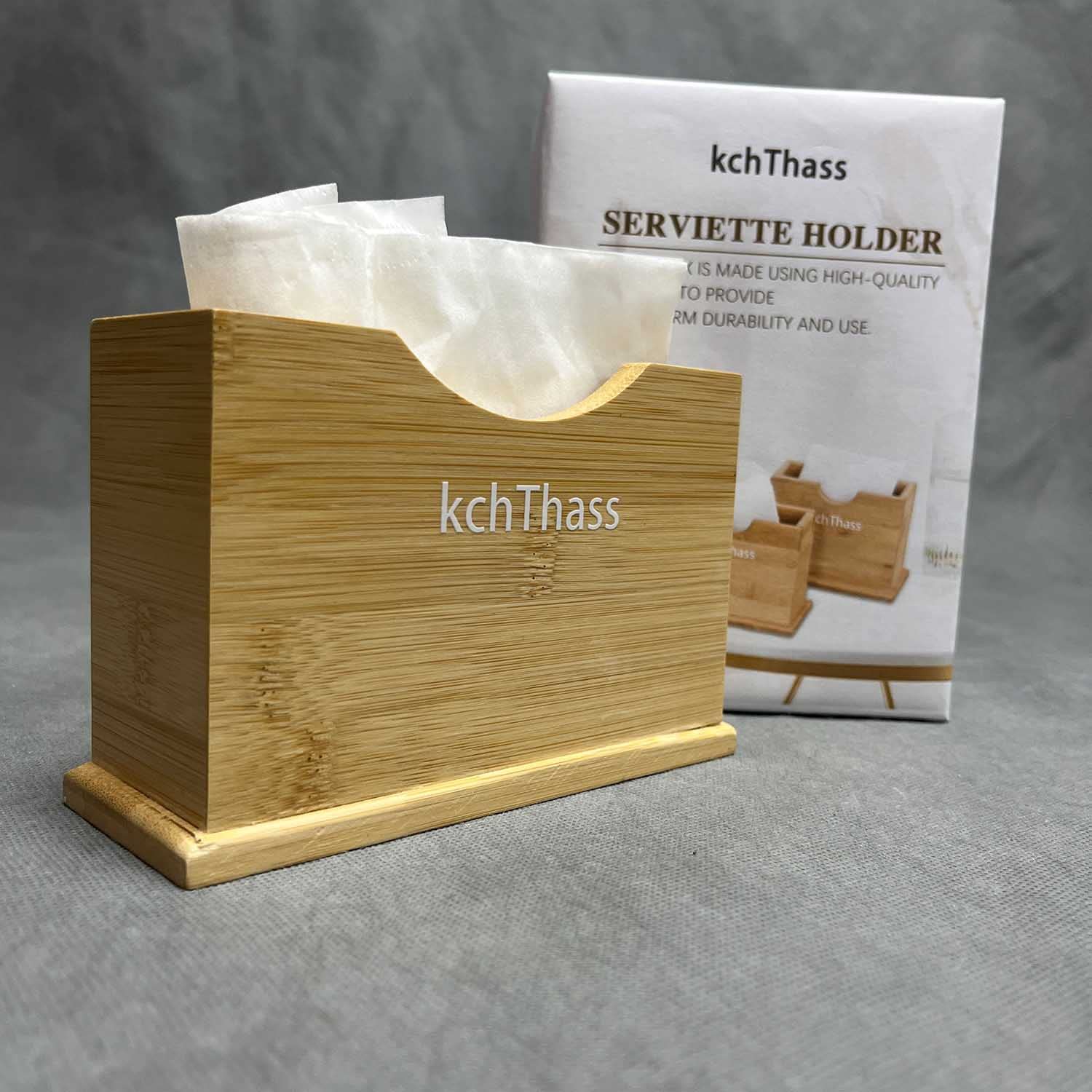 kchThass Serviette holders , Tabletop Freestanding Tissue Dispenser,Wooden Napkin Holder Dispenser Stand,Napkin Holder Organizer for Kitchen Restaurant Home Decor 1Pack
