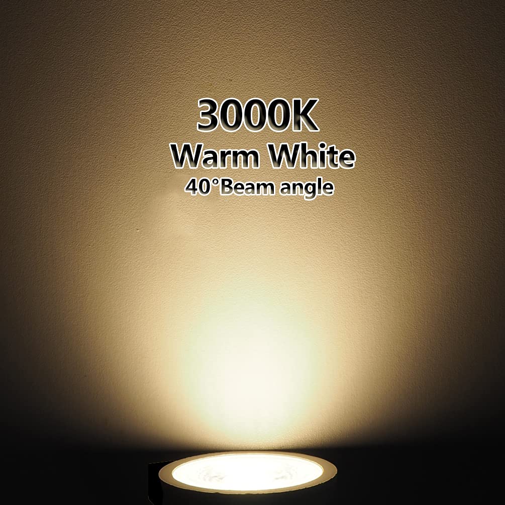 GRV MR16 GU5.3 LED Bulb AC110-120V 5W Equivalent 50W Halogen Lamp LED Spotlight Bulb Track and Indoor Lighting Downlight Not Dimmable Warm White Pack of 6