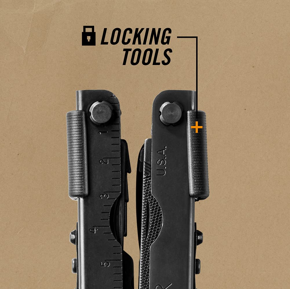 Gerber Gear Multi-Plier 600 Needle Nose Pliers Set Multi-Tool - 14-in-1 EDC Gear Multi-Tool Knife with Protective Sheath - Survival Gear and Equipment - Black