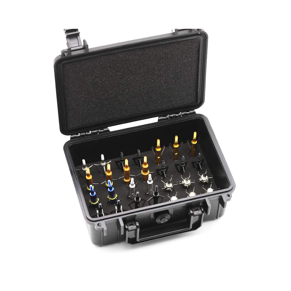 HUNTCOOL Archery Broadhead Case Hunting Accessory ABS Waterproof Ammo Storage Box Holds 28 Broadheads with Keyhole (Case Only) (AC-012M)