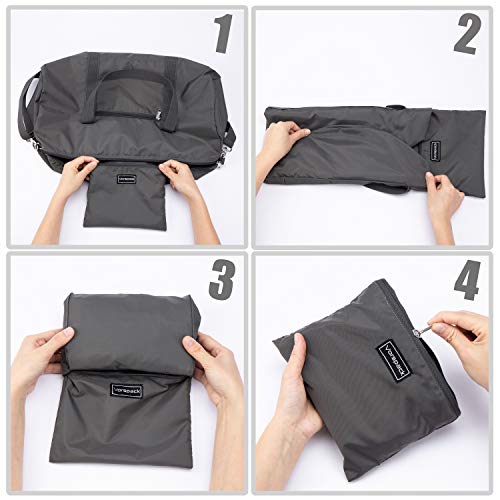 Vorspack Duffel Bag 28 Inches Foldable Lightweight Gym Bag with Inner Pocket for Travel Sports - Black