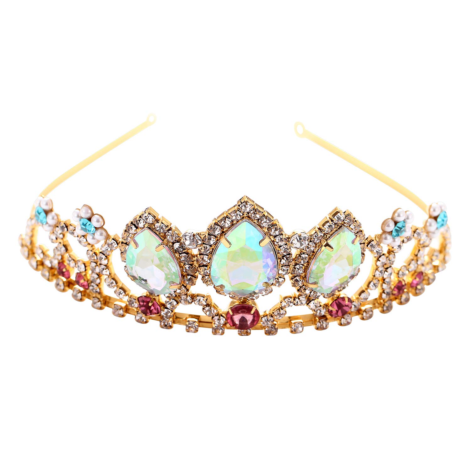 FUNLMO Rapunzel Crown Princess Crown Tangled Crown Rapunzel Tiara Rapunzel Costume Accessories for Women Halloween Cosplay Bridal Wedding Prom Birthday Gifts