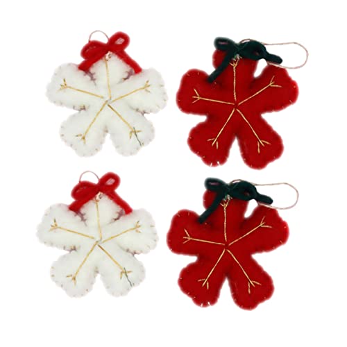STOBOK 4 Pcs Felt Snowflakes Christmas Decor Mini Wreath Nordic Decor Felt Christmas Craft Ornaments Christmas Tree Plush Ornaments Christmas Tree Ornaments Christmas Tree Hanging Decor