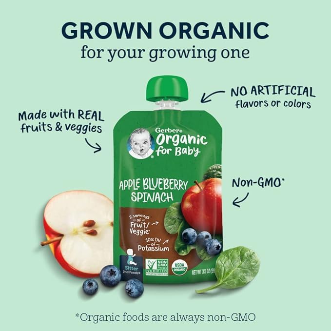 Gerber Organic WonderFoods Carrot Apple Mango Baby Food, 3.5 Oz