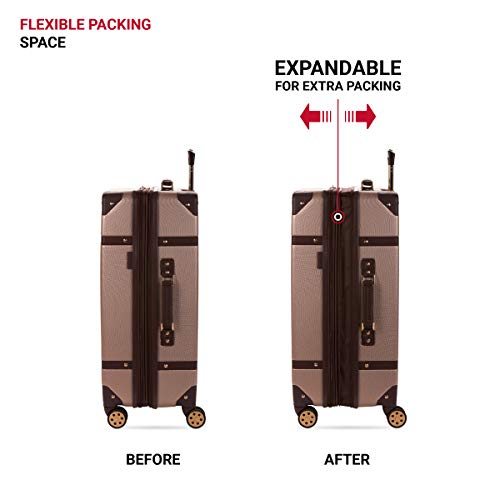 SwissGear 7739 Hardside Luggage Trunk with Spinner Wheels, Blush, Checked-Large 26-Inch