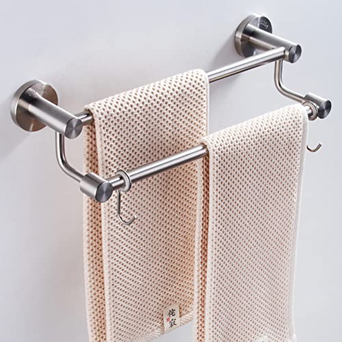 Towel Rail Bar, Bath Towel Bar 100cm 110cm 120cm Drilling Wall Mounted Towel Rack Reusable Towel Holder for Shower Bathroom Kitchen (Size : 60cm)