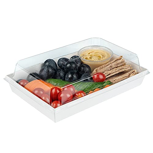 Restaurantware Matsuri Vision Clear Plastic Lid - Fits Large Sushi Tray - 100 count box