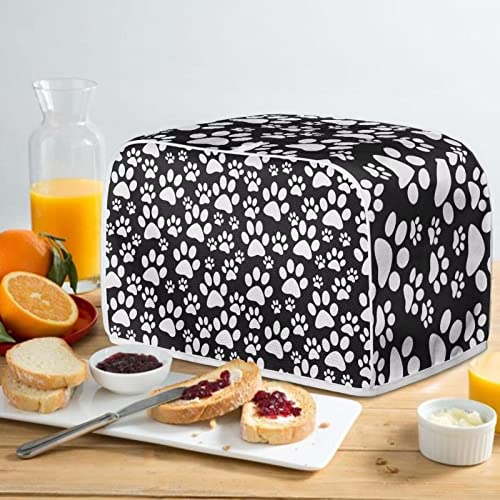 SEANATIVE Novelty Dog Paw Pattern Toaster Cover 4 Slice,Small Appliance Cover for Kitchen Bread Toaster Oven Dust Cover Fingerprint Protection