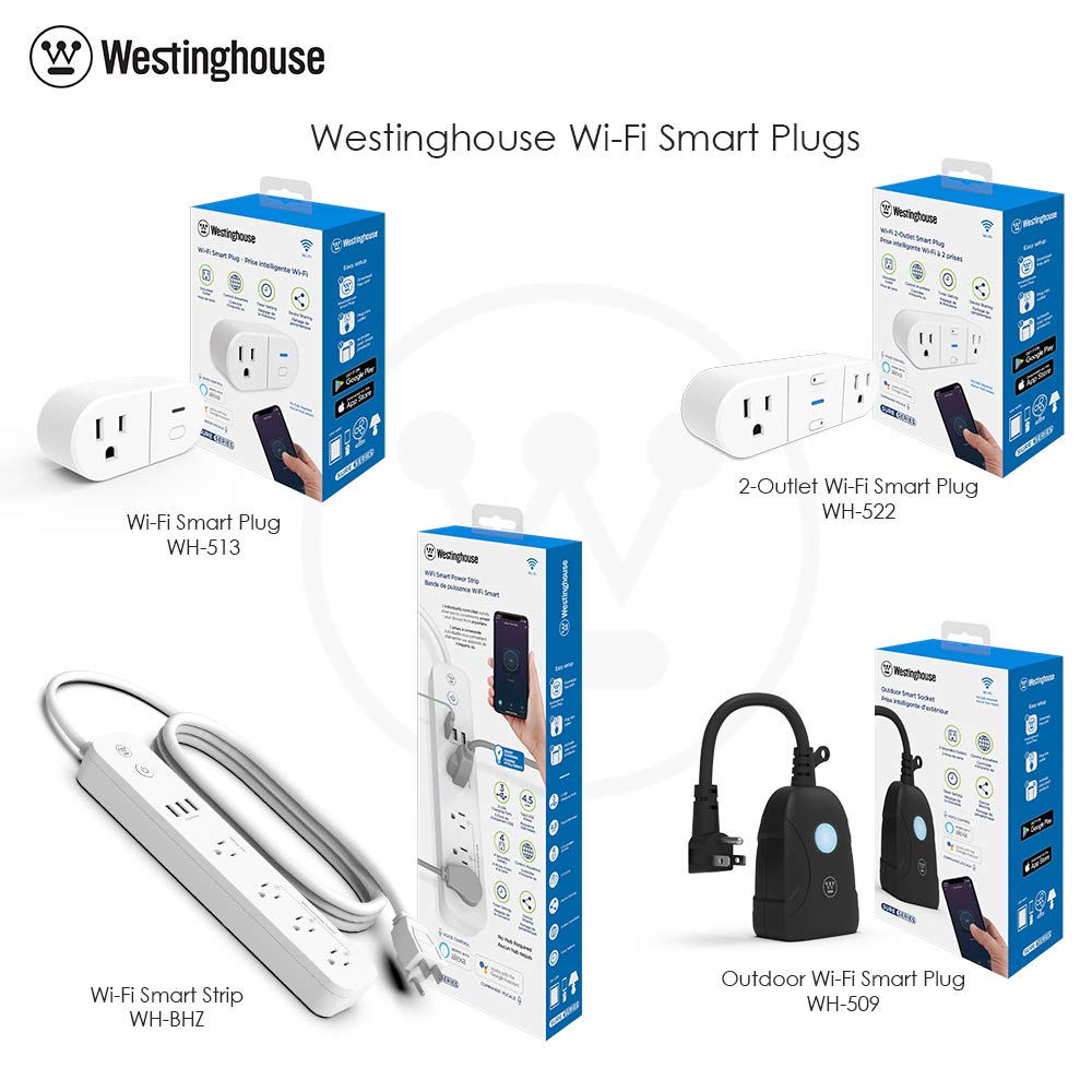 Westinghouse 94013 Sure Series Wi-Fi Dual Plug Smart Outlets, White