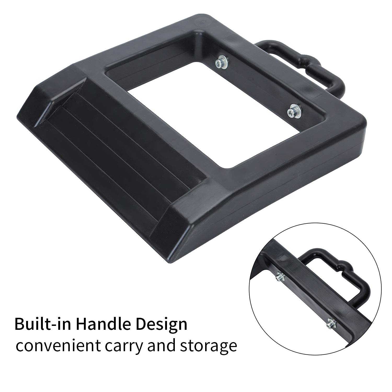 Homeon Wheels Pallet Jack Stopper Truck Chock Heavy Duty Pallet Jack Chock 14.2" Length x 11.6" Width x 2" Height 2 Pack (Black) and One T Level
