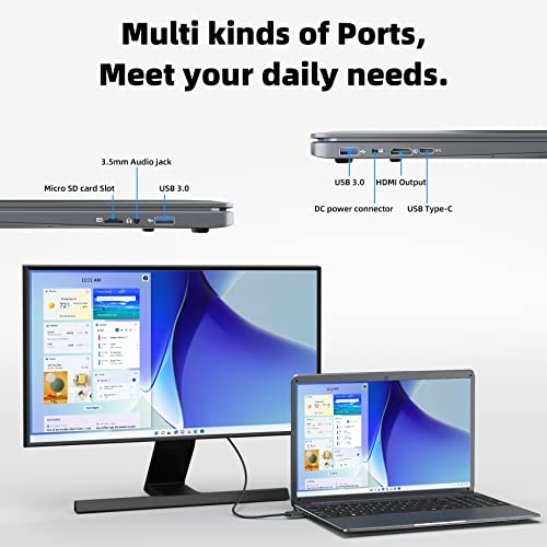 SGIN 15.6 Inch Laptop, Laptops with Intel Celeron N5095 Processor(Up to 2.9GHz), 12GB DDR4 512GB SSD (TF 512GB), FHD 1920x1080 IPS, 2xUSB 3.0, Dual Band WiFi, Bluetooth 4.2(Gray)
