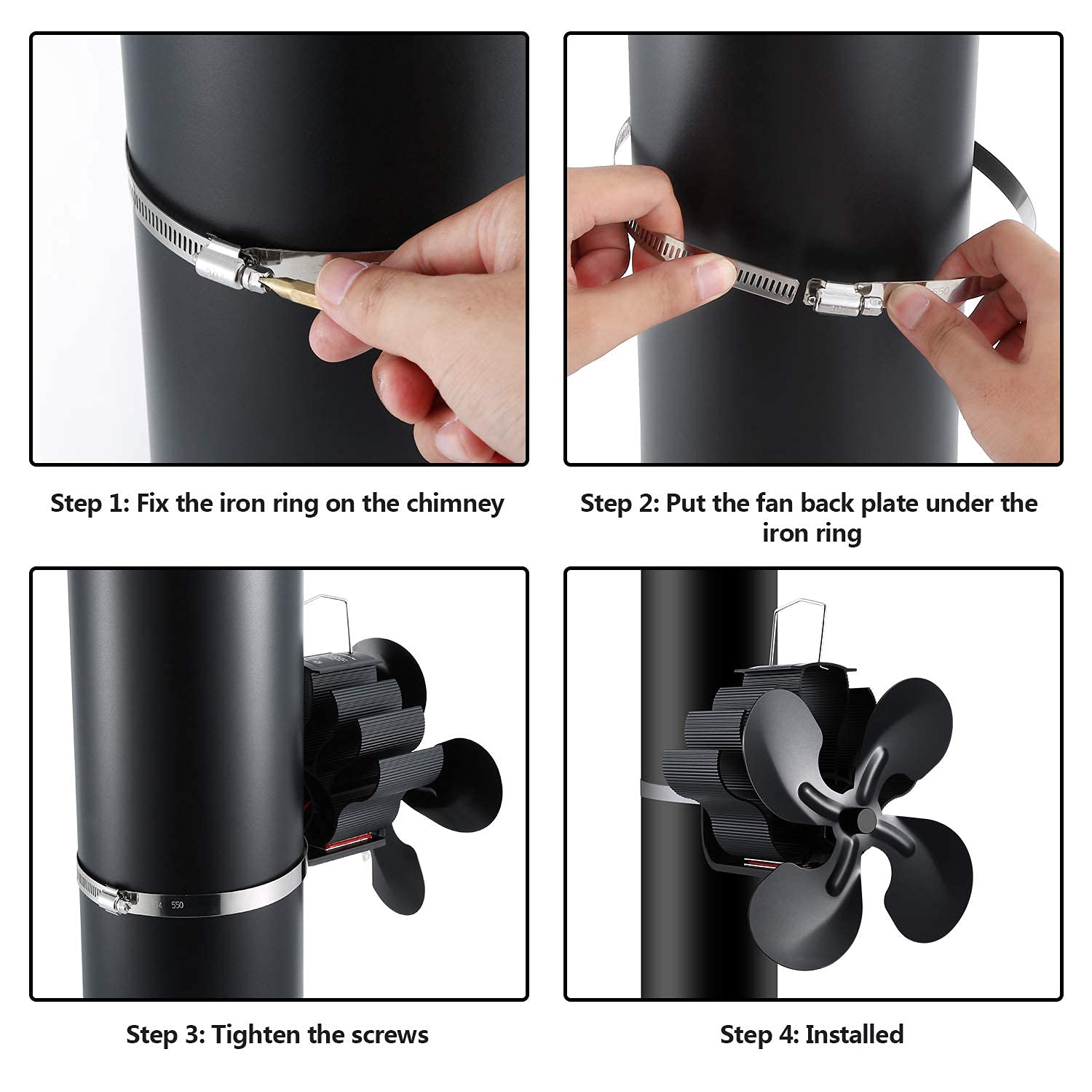 Heater Powered Stove Fan ,Flue Pipe Hanging Fireplace Fan of Wood/Log Burner/Fireplace ,Silent And Eco Friendly