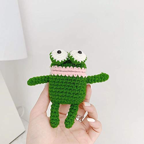 SGVAHY Case for Airpods Pro Case Cover with Keychain Kawaii Airpod Pro Case Cover Cute Frog Knit Furry Apple Airpods Pro Generation Wireless Charging Case Fluffy Soft Fur Mini Airpod Case