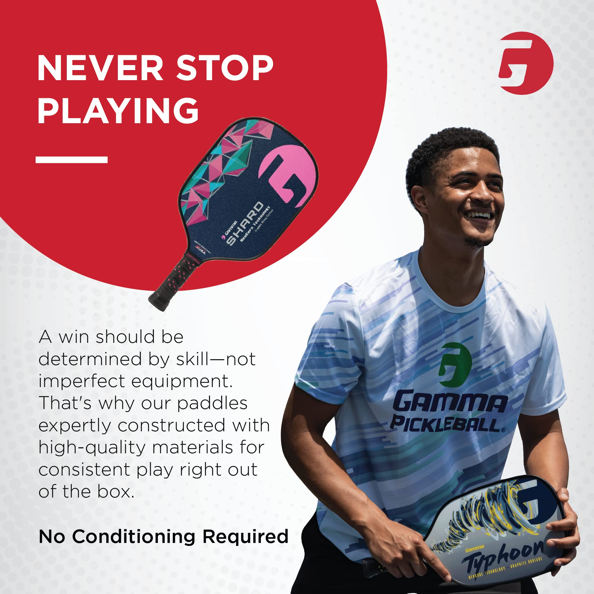 GAMMA Shard NeuCore Pickleball Paddles with Honeycomb Grip, Textured Graphite Surface, Pink - USAPA-Approved Pickleball Paddle with Thicker Large-Cell Core - Premium Pickleball Equipment