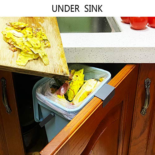 StoneSpace Compost Bin Indoor Kitchen Sealed, Mountable Compost Bucket, Hanging Food Waste Bin for Kitchen,1.3 Gallon/ 5L Blue