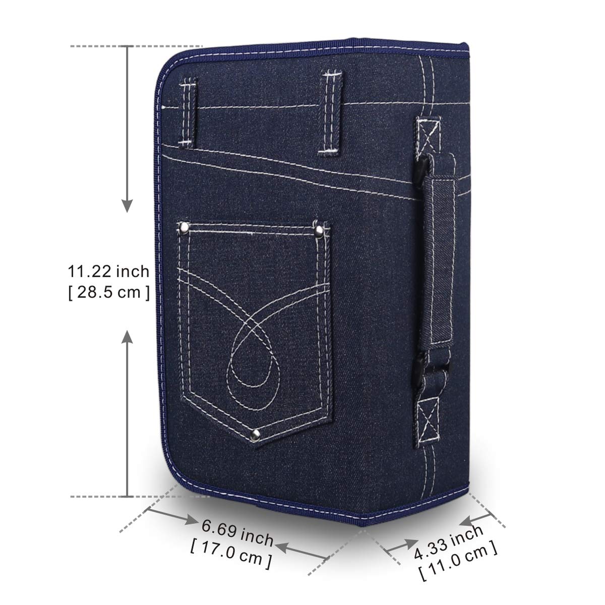 FORE® Legend Denim CD/DVD/Blu-Ray Disc 100pcs Wallet Case for CD/DVD Carrying Storage 128 Capacity Made of Denim Color Blue