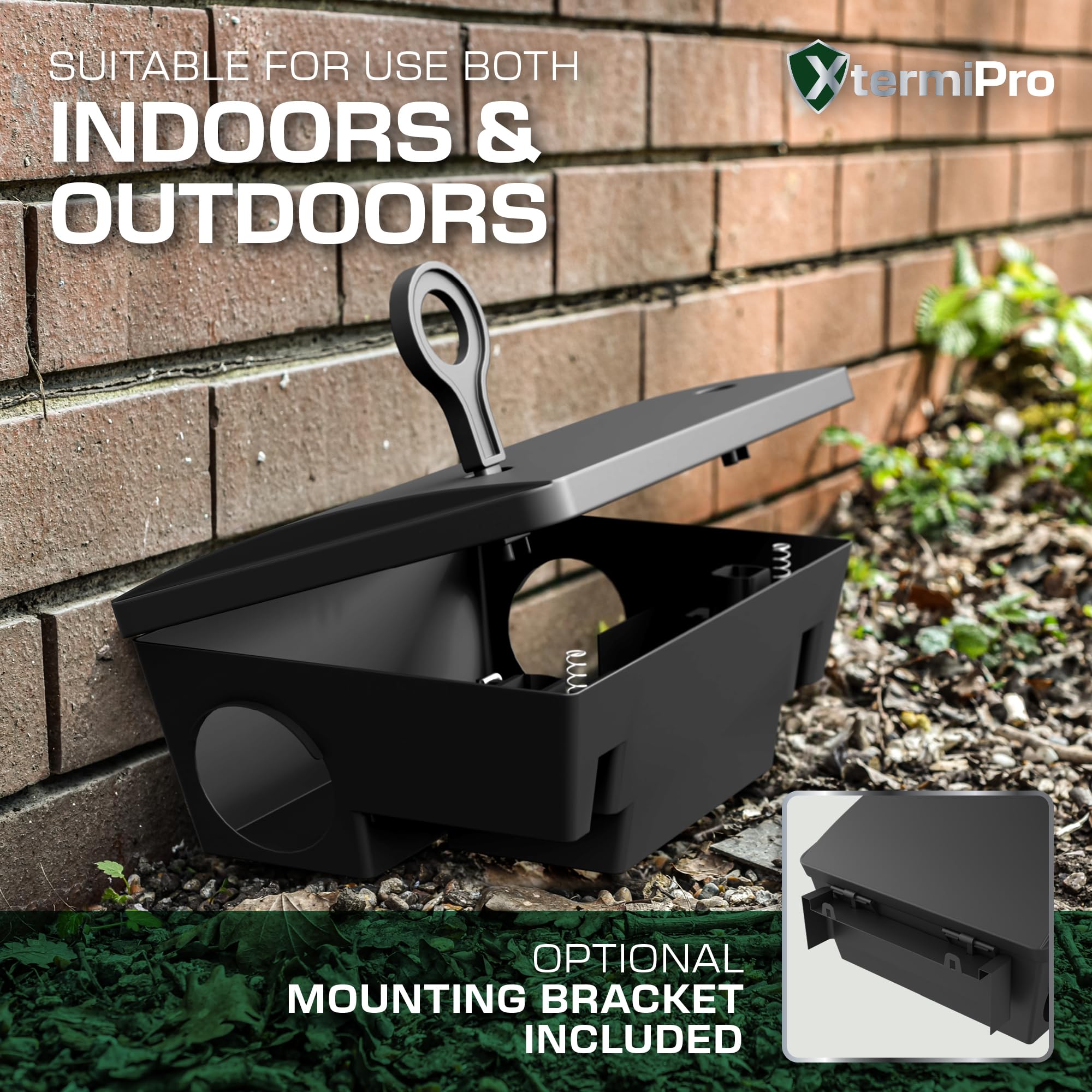 Rat & Mouse Bait Station - 4 Pack - Rat Bait Stations for Rats and Mice Outdoor/Indoor - Tamper Resistant - Child & Pet Safe Rodent Bait Station - Outside Traps for Mice - Bait Box Pest Control