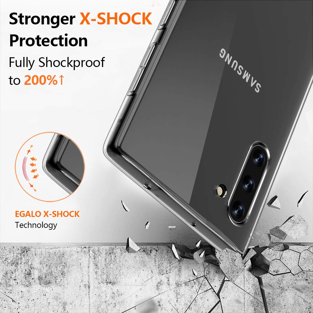 for Galaxy Note 10 Clear Case,Slim Thin Soft Skin Silicone Flexible TPU Rubber Gel Lightweight Shockproof Anti-Scratch Protective Cases Cover for Samsung Galaxy Note 10,Crystal Clear