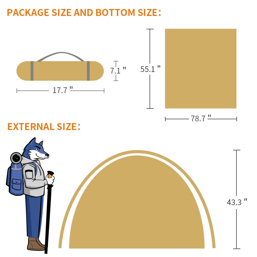 Hewolf Backpacking Tent Lightweight Tent for 2 Person,Tent Waterproof Double Layer Tent for Hiking Camping Fishing Garden Beach