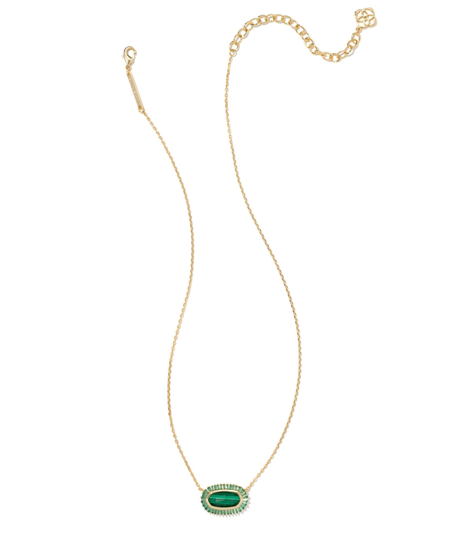 Kendra Scott Baguette Elisa Pendant Gold Iridescent Drusy One Size