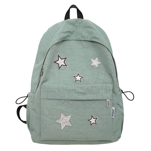 ZHSteveG Cute Backpack Star Large Capacity Kawaii Aesthetic Backpack Cute Mochilas Daypacks (green)