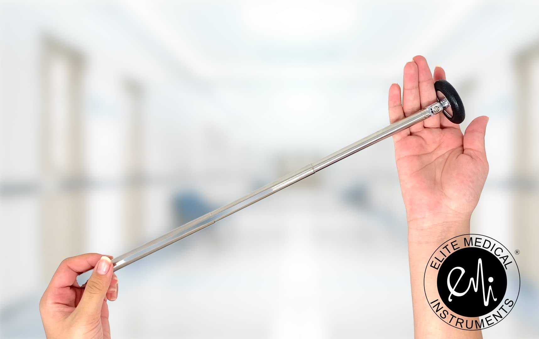 Telescopic Babinski Medical Reflex Hammer by Elite Medical Instruments - Adjustable Length from 7 inches to 15 inches