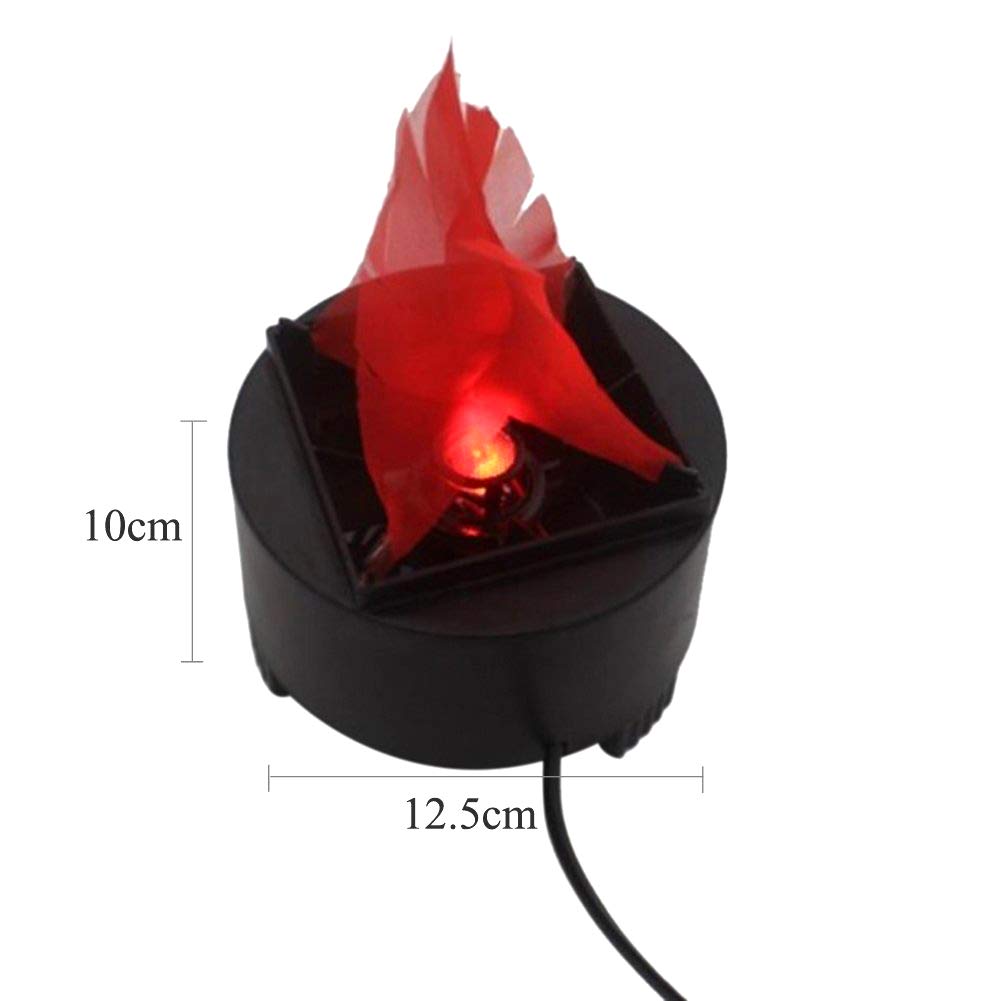 Homonic Led Fake Flame Lamp Mini 3D Flickering Fire Flame Light Electronic Night Light Prop Simulated Flame Lamp Realistic Silk Flame Effect for Christmas Indoor Campfire Party Decoration, US Plug