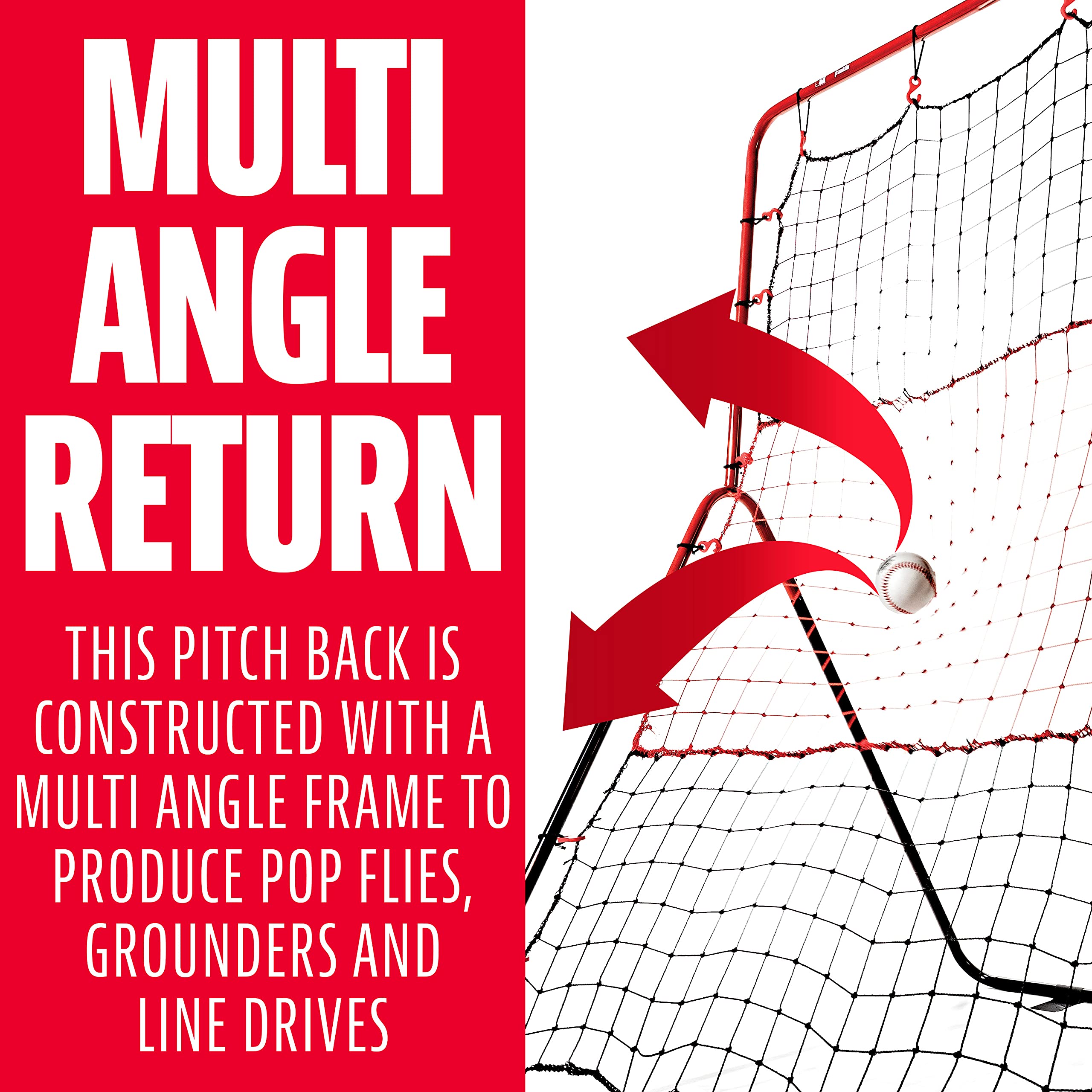 Franklin Sports Baseball Rebounder Net - 3-Way Baseball + Softball Pitchback Net + Fielding Trainer - Bounce Back Net for Fielding + Throwing Practice